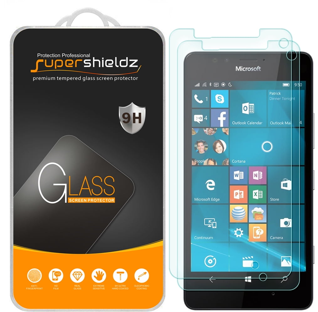 [2-Pack] Supershieldz for Microsoft Lumia 950 Tempered Glass Screen ...