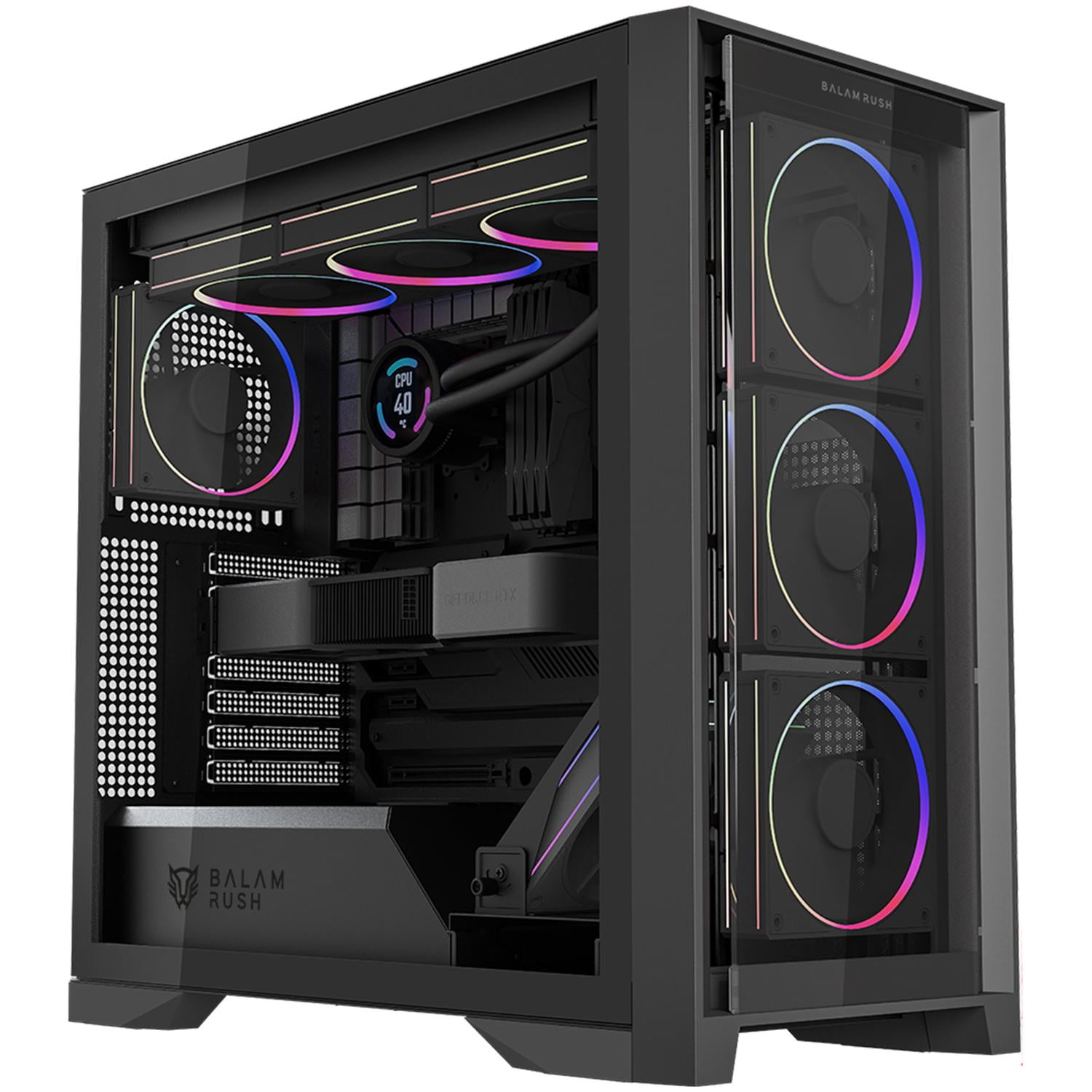 Gabinete Gamer BALAM RUSH CARBONO POLAR TWIN MATE 9900 ATX Media Torre ...