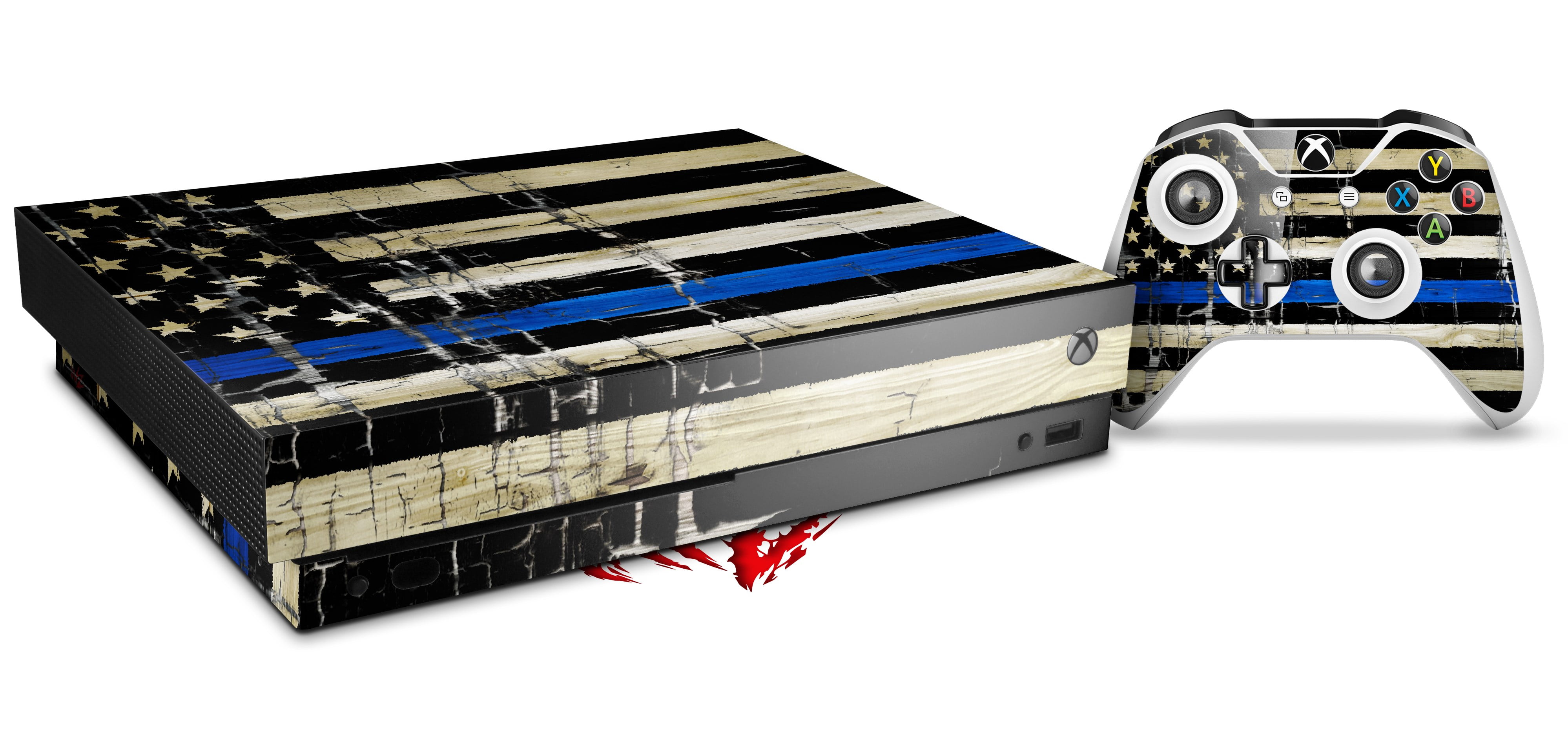 Skin Wrap for XBOX One X Console and Controller Painted Faded Cracked ...