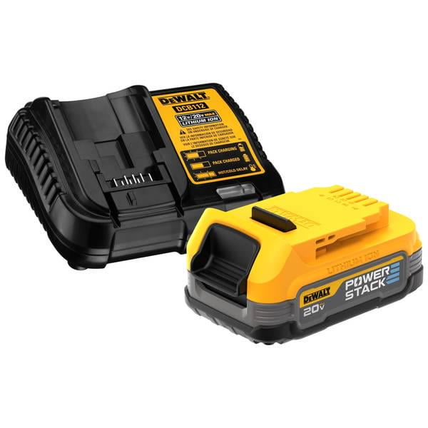 DEWALT 20V MAX Starter Kit With DEWALT POWERSTACK Compact Battery And ...
