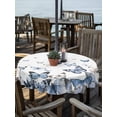 Blue White Butterflies Round Outdoor Tablecloth with Umbrella Hole ...