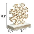 Sintosin Farmhouse White Winter Snowflake Wood Blocks Christmas Decor ...
