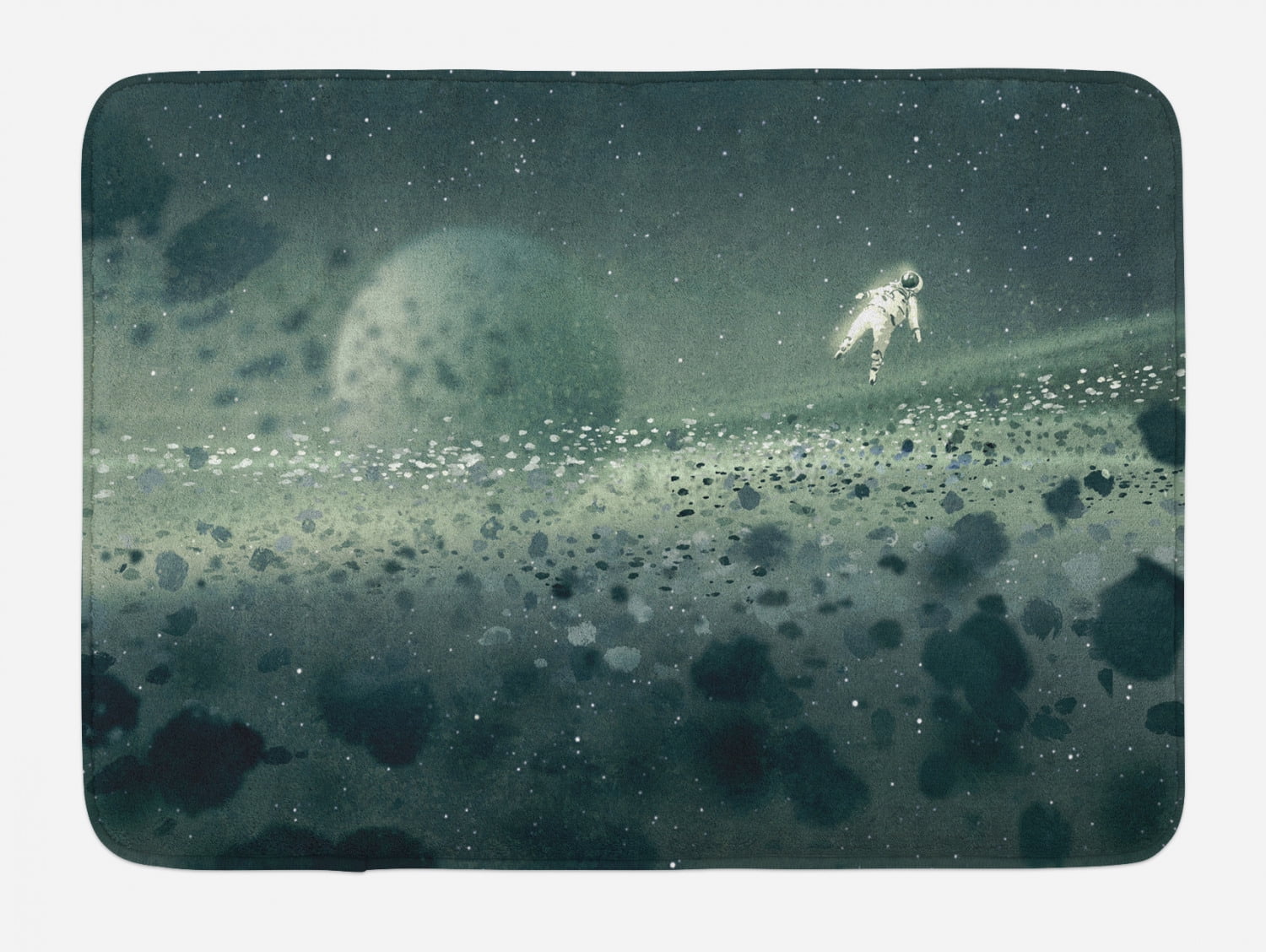 Fantasy Bath Mat, Moon Journey of an Astronaut on the Surface Outer ...