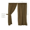 VHC Brands Tea Cabin Rustic Green Plaid 63"x36" Panel Pair, Cotton Tie ...