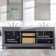 Totti Artemis 72 Inch Grey Transitional Double Sink Bathroom Vanity ...