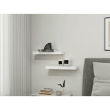 Mainstays White 16.5" Wood Floating Shelves, Set of 2 - Walmart.com