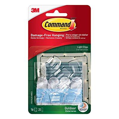 Command Outdoor Light Clips, 16 clips, 20 strips, Water-Resistant ...