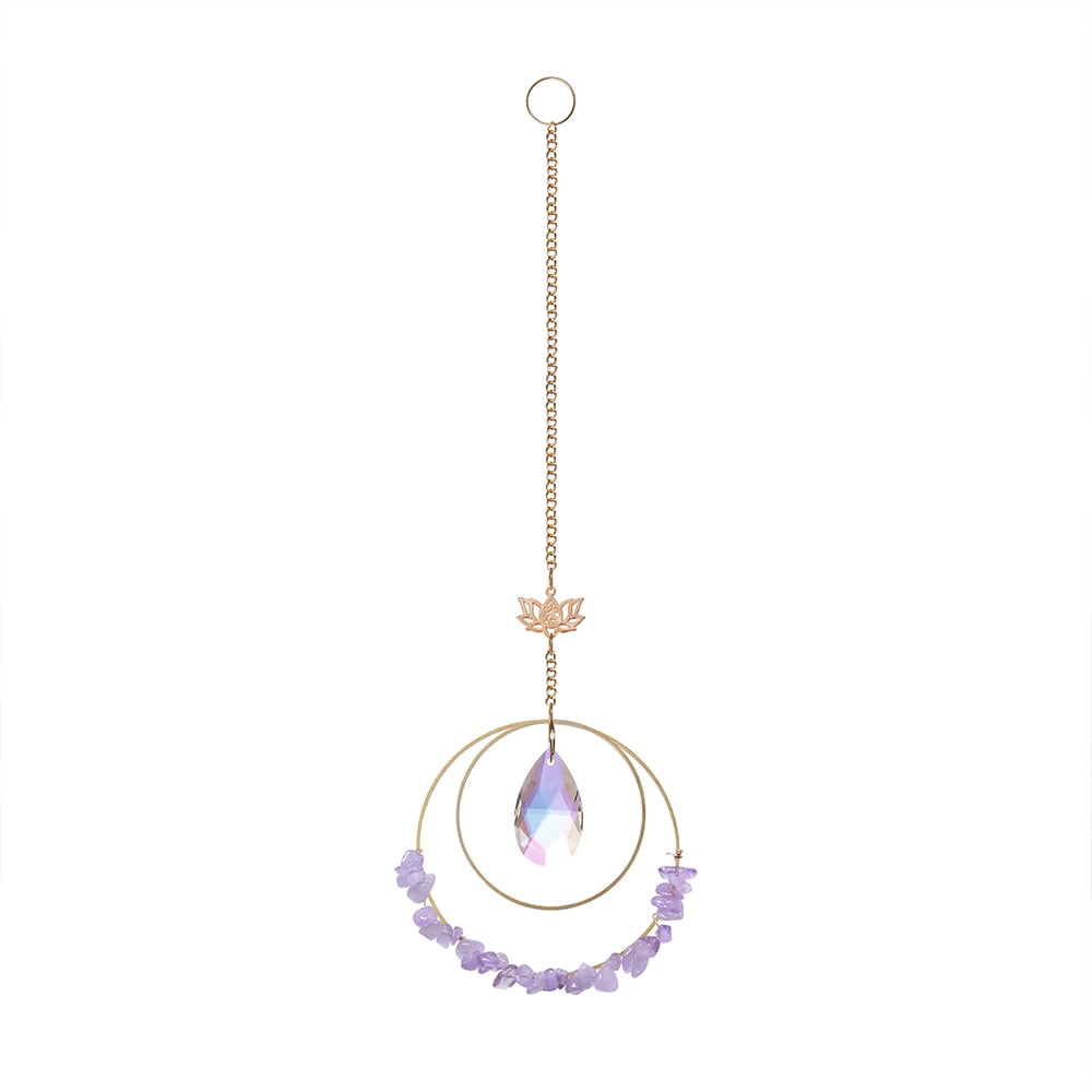 Bola de prisma de cristal atrapasoles Lotus doble círculo jardín ...