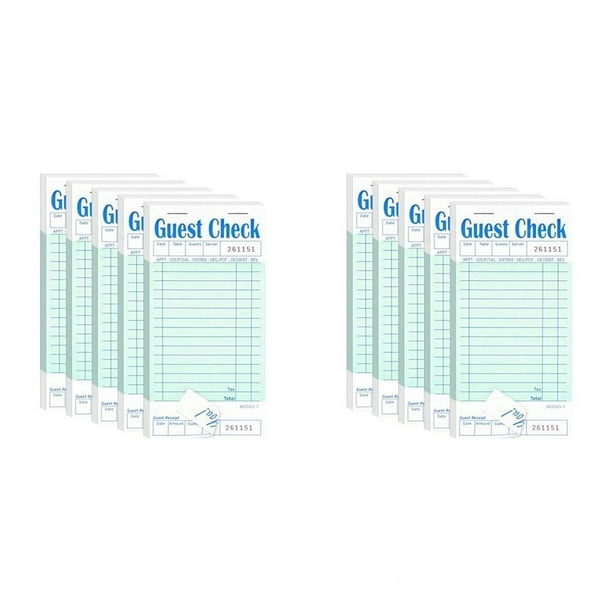 10x Talonarios de Cheques para Invitados,Blocs de Notas de Servidor ...