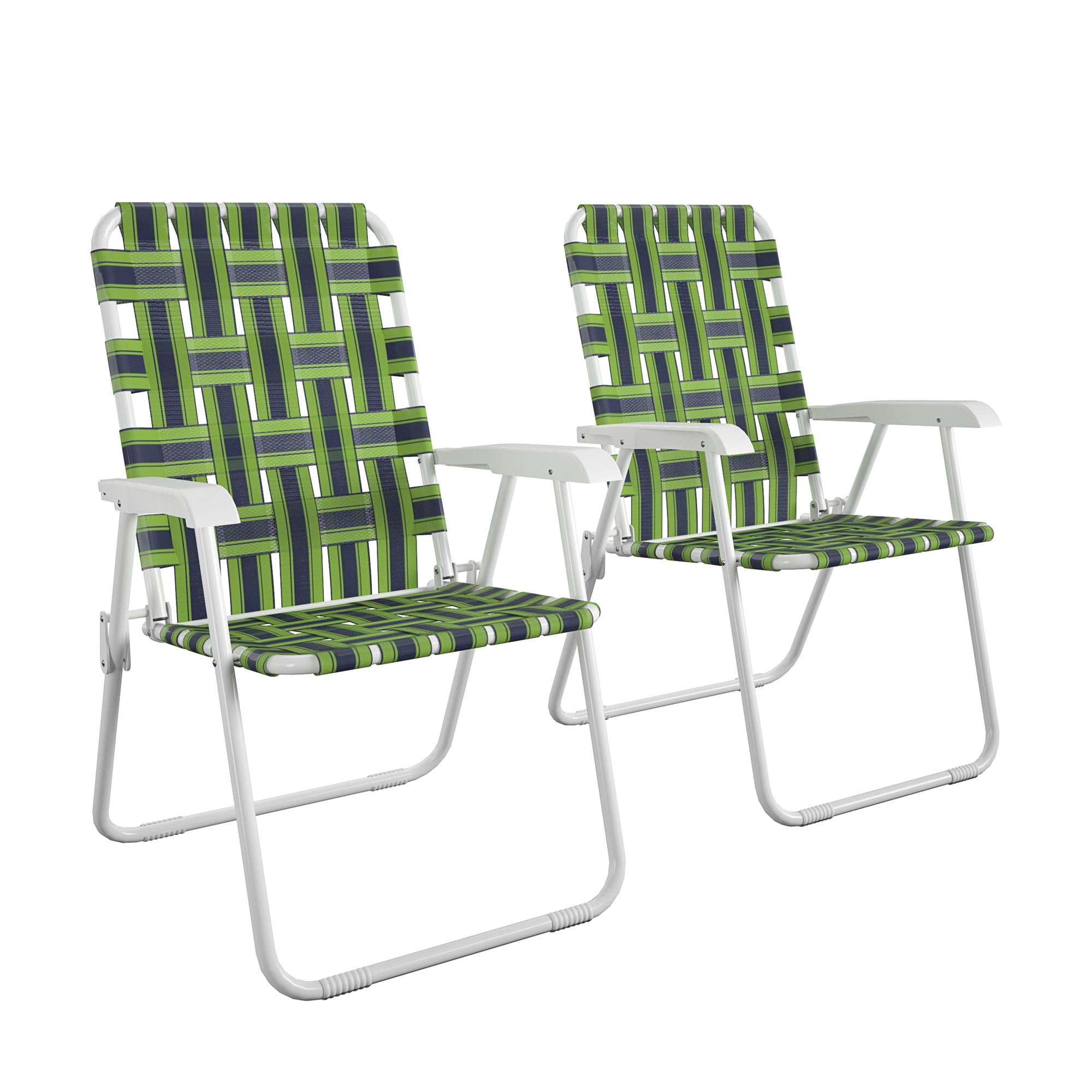 COSCO Folding Lawn Chairs, 2-Pack, Blue and Green - Walmart.com