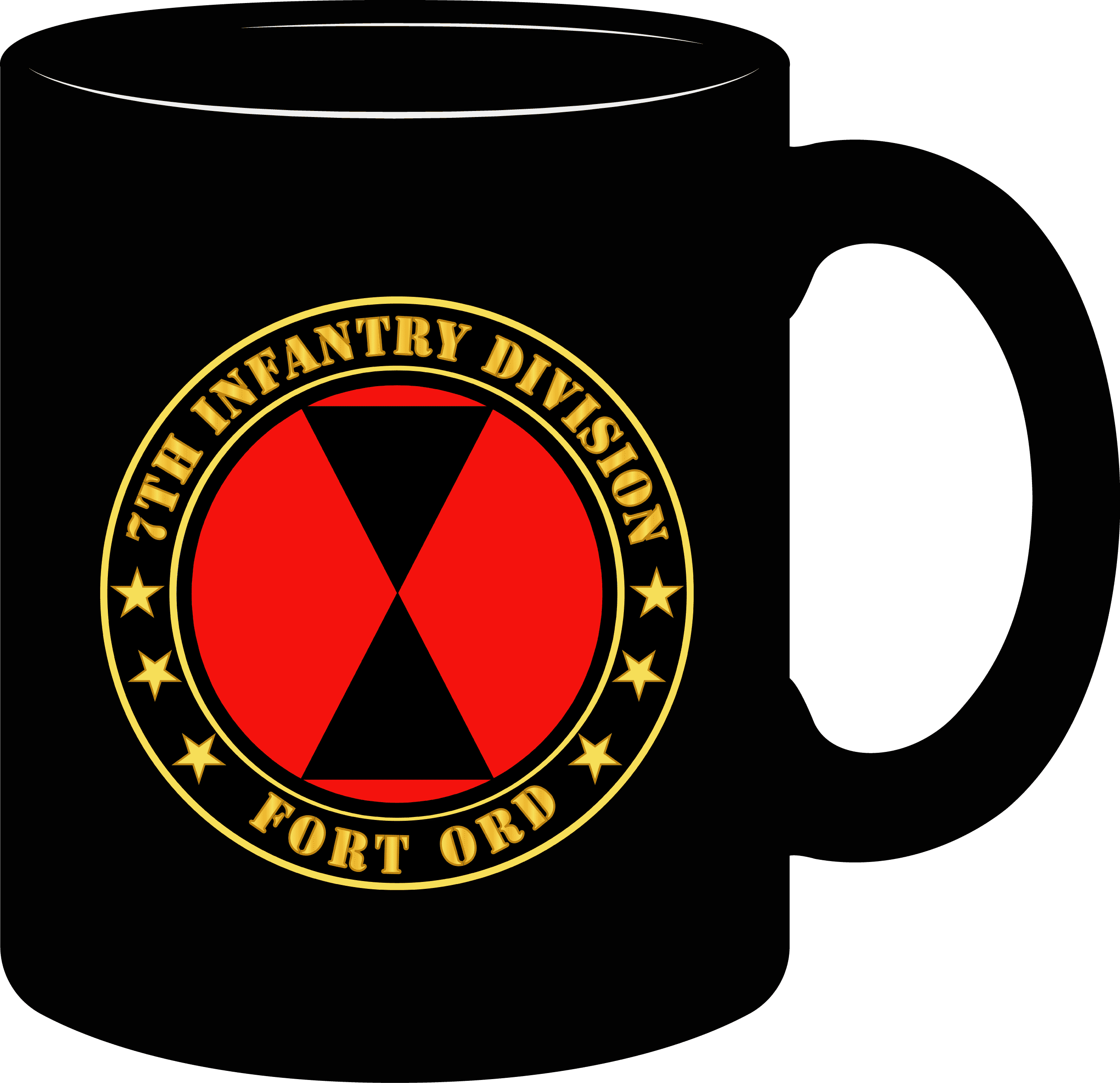 Black, 11 Oz, Coffee Mug - Army - 7th Infantry Division - Fort Ord ...