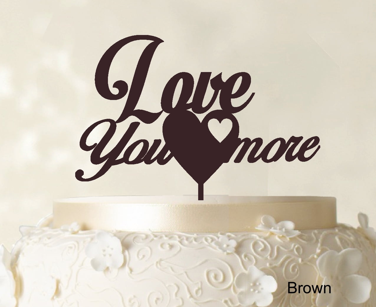 """Love You more"" Cake Topper Heart Cake Topper Decoration Cake Topper ...