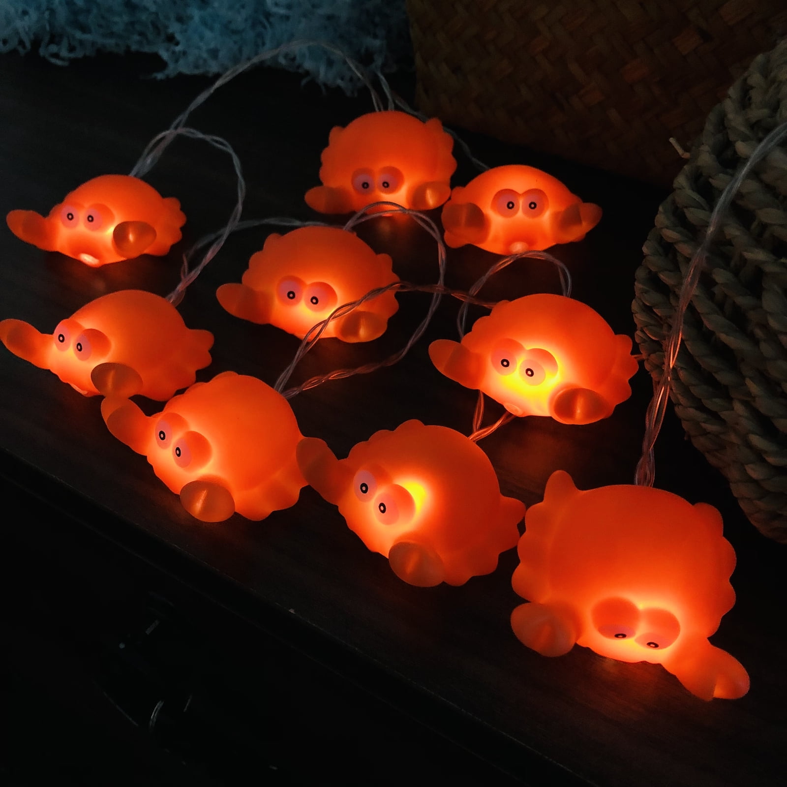Sezrgiu Cute Crab Night Light Battery Operated LED Marine Life Theme ...