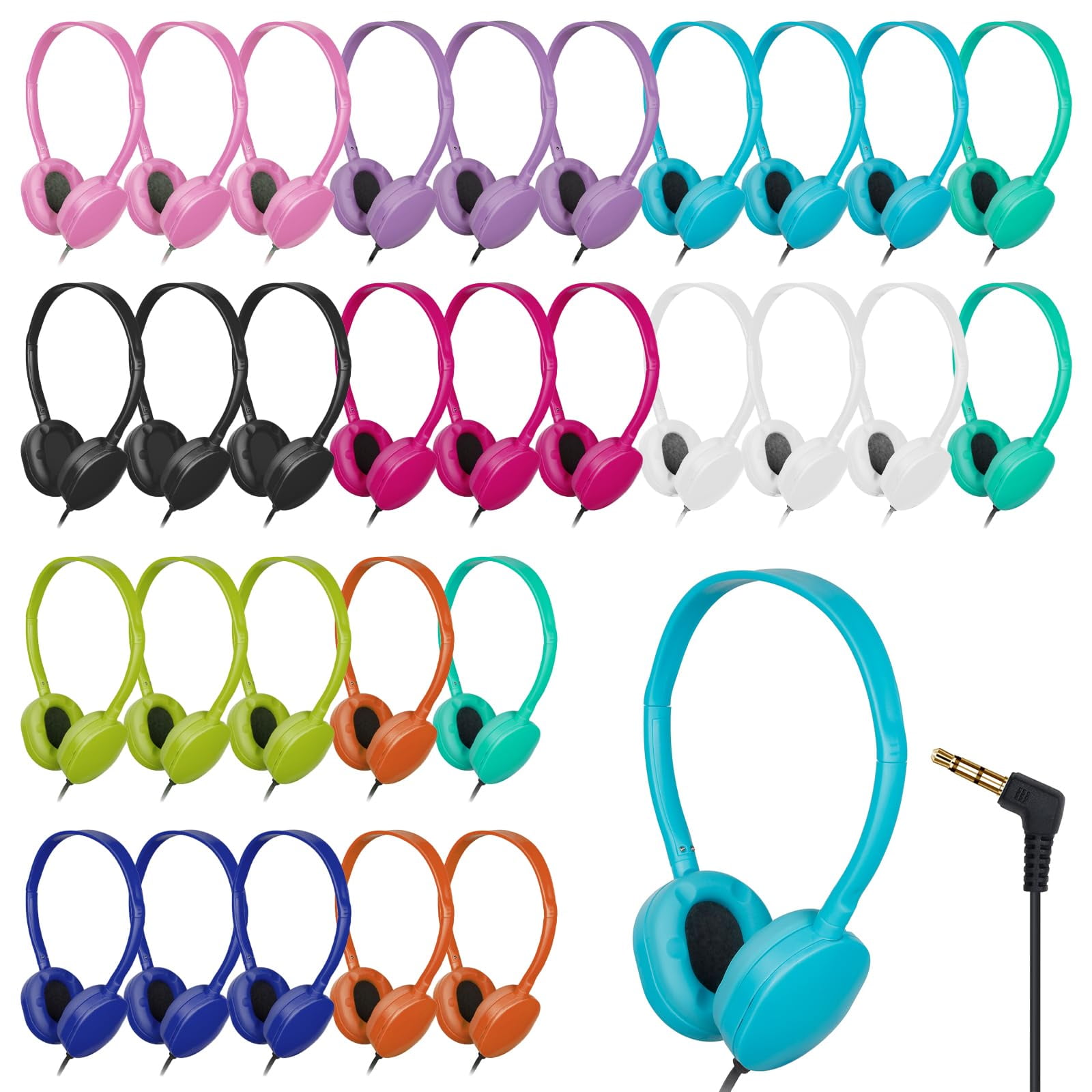 Click here for Zhenway Kids Headphones Bulk 30 Pack Multi Color F... prices
