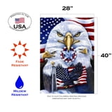 Toland Home Garden Patriotic Eagles Service Patriotic Flag Double Sided ...