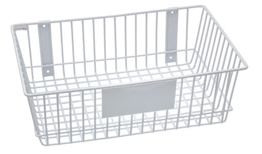 Rack'Em 9185-W Mount Anywhere White Wire Basket 18"x12"x6" with Label ...