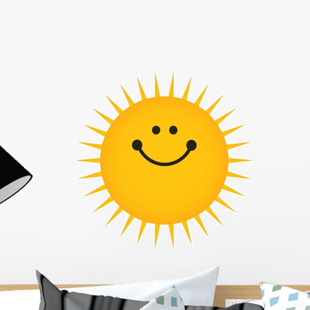 Beaming Sun Wall Decal by Wallmonkeys Peel and Stick Graphic (18 in W x ...