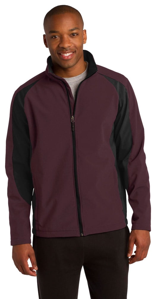 Sport-Tek ST970 Mens Colorblock Soft Shell Jacket - Maroon/ Black - 4X ...