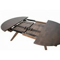 Mikie 47-79 Inch Dining Table, Extendable Brown Full Solid Wood Top ...