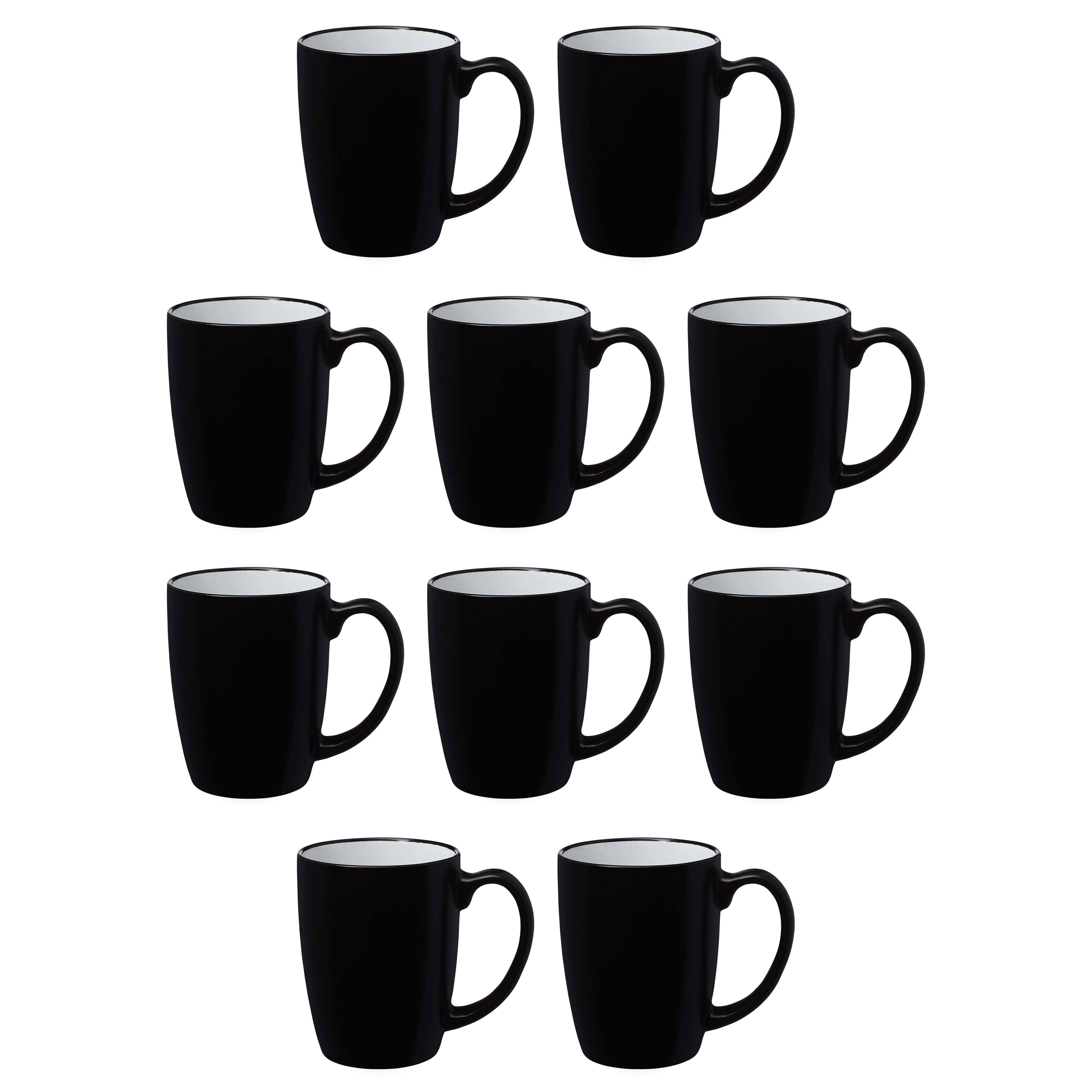 10 Java Two Tone Coffee Mugs Set, 12 oz. - Stoneware, Durable, Easy ...