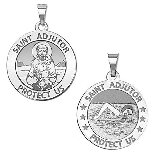 Picturesongold.Com Saint Adjutor Doubles Sided Female Swimmer Religious ...