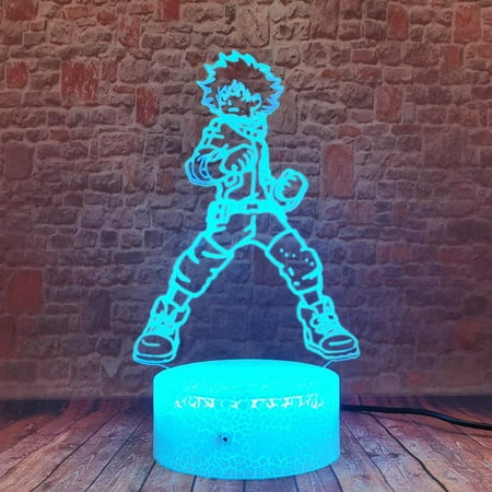 Midoriya Izuku 3D Illusion MHA Deku Desk Decor LED Anime Lamp 16 Colors ...