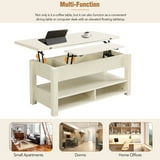Modern Lift Top Coffee Table with Open Storage Shelf, Wood Lift ...