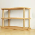 Fmxomd 3-Tier Wooden Open Bookcase Modern Display Bookshelf Solid Wood ...