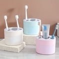 4-Slot Modern Plastic Toothbrush and Toothpaste Holder Set ...