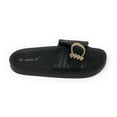 Victoria K Women's Weaved Texture Gold Buckle Slider Sandals - Walmart.com