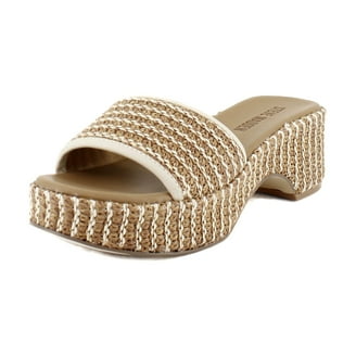 Steve Madden Womens Udell Leather Slip On Wedge Sandals - Walmart.com