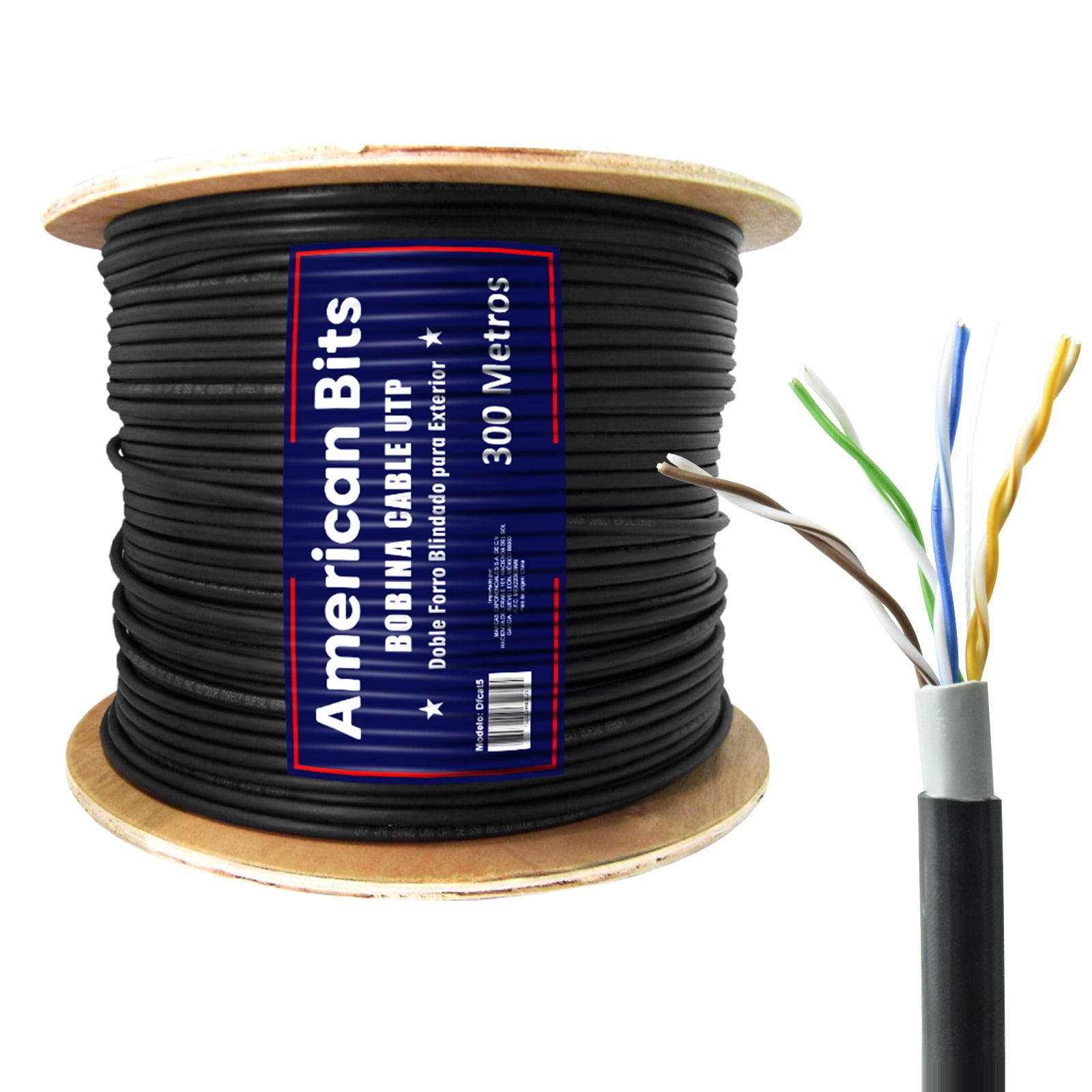Rollo Bobina De Cable Utp Red Cat5e Exterior Blindado Doble Forro ...