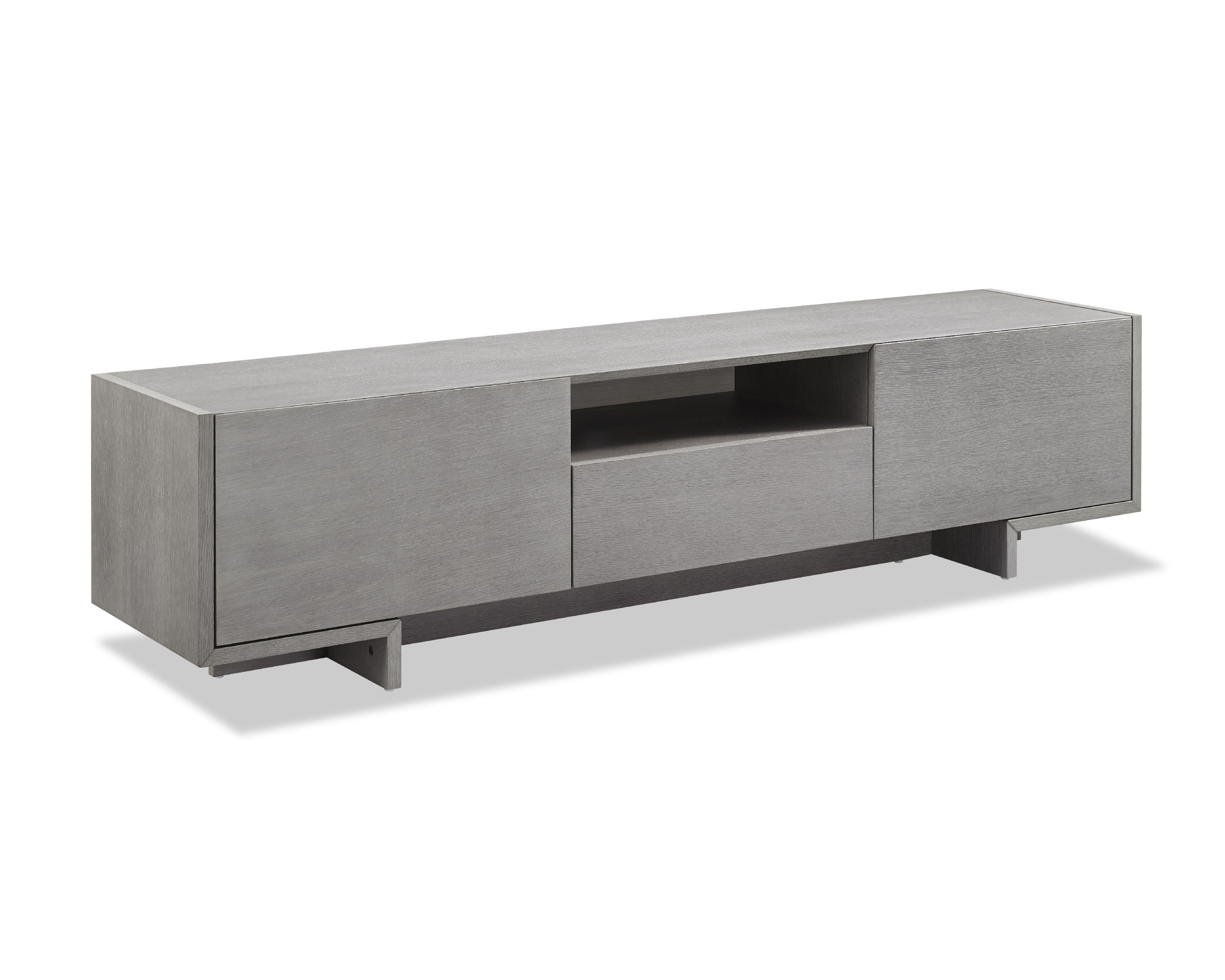 Whiteline Modern Living Gray Noah Contemporary Oak Veneer Entertainment ...