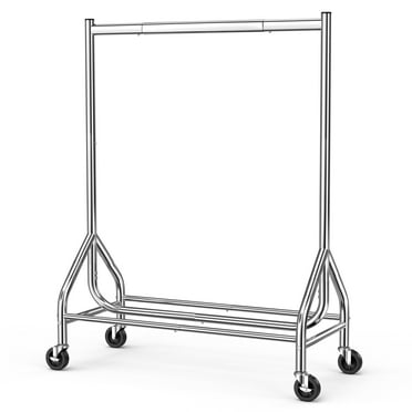 Clothing Rack Hanging Rack Heavy Duty Load 400 LBS, Metal Rolling ...