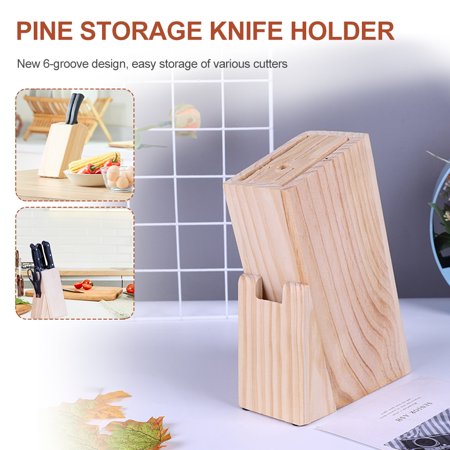 Solid Wood Knife Holder Wood Environmental Knife Block Stand Helf Rack ...