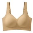 Bixock Sports Bras for Women Wireless Solid Color Cream Shade Soft ...