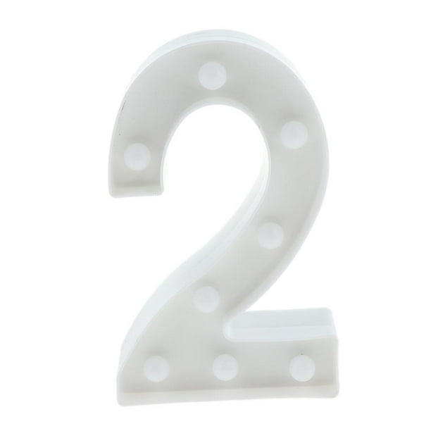Números decorativos LED Sunnimix con Luces PVC 22x18x4cm blanco cálido ...