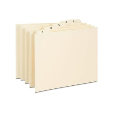 Top Tab A-Z File Guides, 1/5-Cut Top Tab, A To Z, 8.5 X 11, Manila, 25 ...