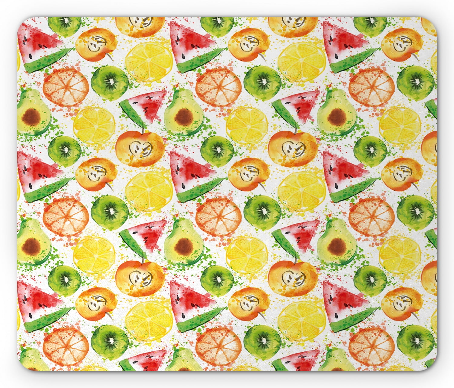 Fruits Mouse Pad, Paintbrush Mixed Plants Seed Splash Watermelon Peach ...