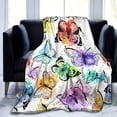Butterfly Blanket - 1pc with White Background and Colorful Butterfly ...