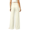 Inverelee Ladies Elastic Waist Curved Seam Patch Pocket Crinkle Wide ...