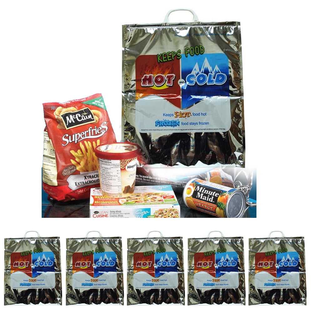 5 Pack Thermal Hot Cold Insulated Bag Grocery Shopping Hot Cold Holds ...