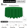 8 Pack Green Round Tablecloths 90 Inch Wrinkle Resistant Reusable ...