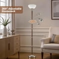 NATYSWAN Wood Floor Lamp for Living Room - Walnut Torchiere Floor Lamps ...