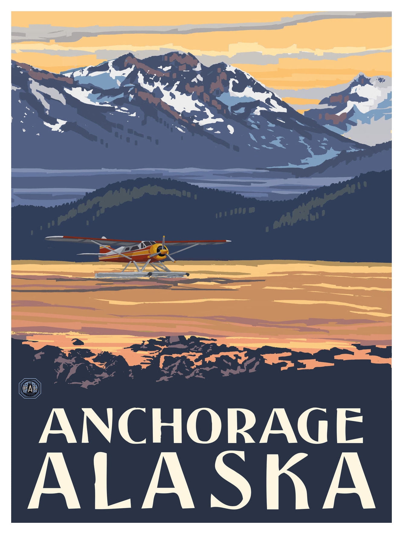 Anchorage Alaska Plane Mountains Giclee Art Print Poster by Paul A ...