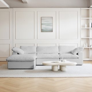 Homall Convertible Sectional Sofa Couch, Modern Linen Fabric L-Shaped ...