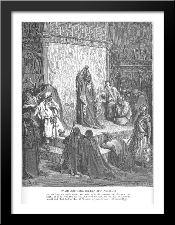 David Mourns the Death of Absalom 28x38 Large Black Wood Framed Print ...