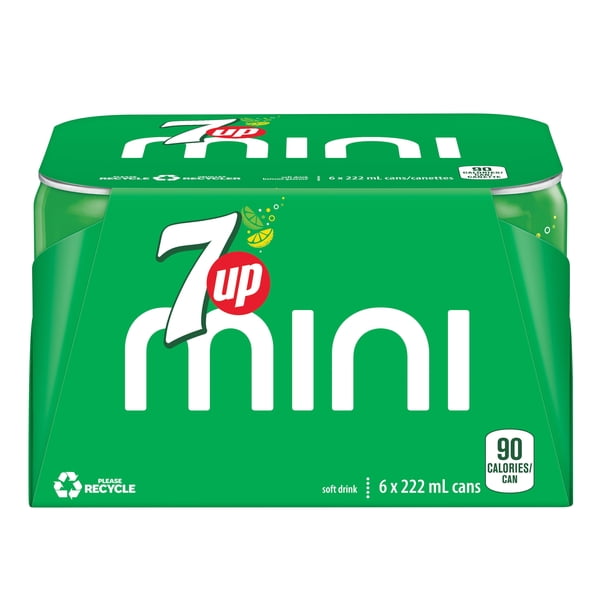 7UP Lemon Lime Soft Drink 6 x222 mL, Mini Cans, 6x222mL - Walmart.ca