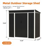 Aobabo Metal Outdoor Storage Shed, 6.3x4.1 FT Steel Utility Tool Shed ...