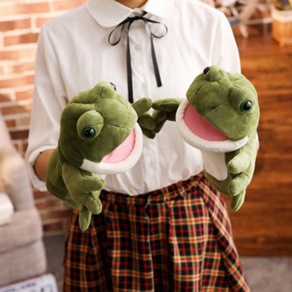 Gyratedream Frog Hand Puppet Realistic Cloth Plush Animal Hand Puppets ...